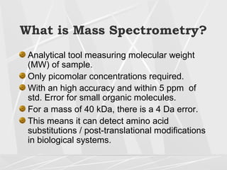 Mass Spectrometry Applications and spectral interpretation: Basics | PPT