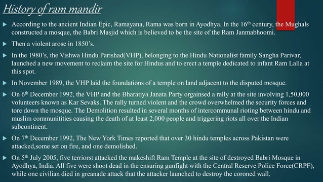 Shree Ram Mandir Janambhoomi Nirman.pptx | Hinduism | Religion & Spirituality