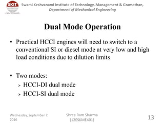 Homogeneous Charged Compression Ignition Engine (HCCI Engine) | PPTX