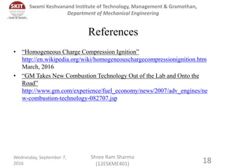 Homogeneous Charged Compression Ignition Engine (HCCI Engine) | PPTX
