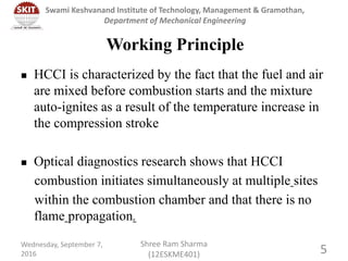 Homogeneous Charged Compression Ignition Engine (HCCI Engine) | PPTX
