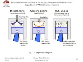 Homogeneous Charged Compression Ignition Engine (HCCI Engine) | PPTX