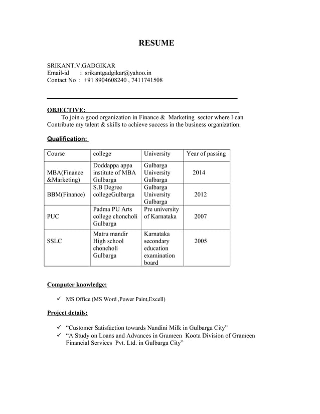 Shree resume | PDF