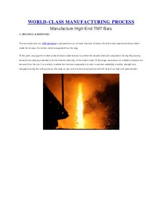 Shree tmt bars manufacturing process