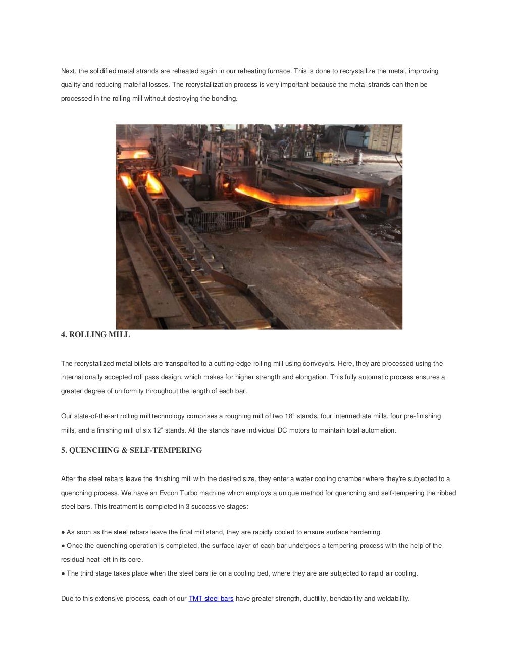 Shree tmt bars manufacturing process