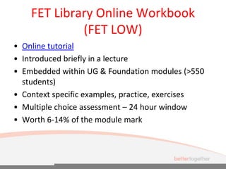 Value and impact of librarians’ embedded IL teaching on student skills ...