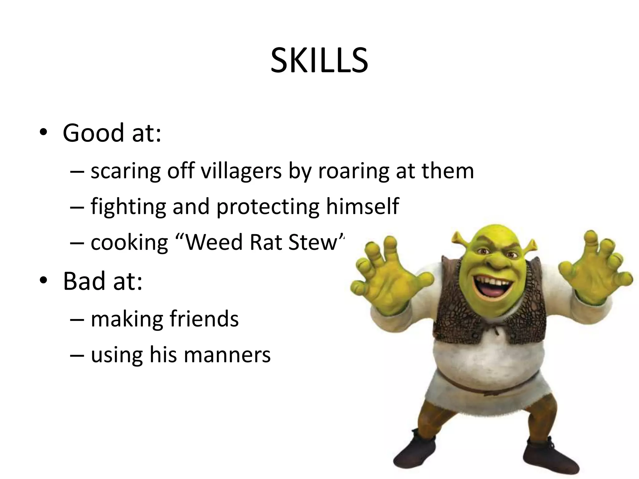Shrek Character Description | PPTX