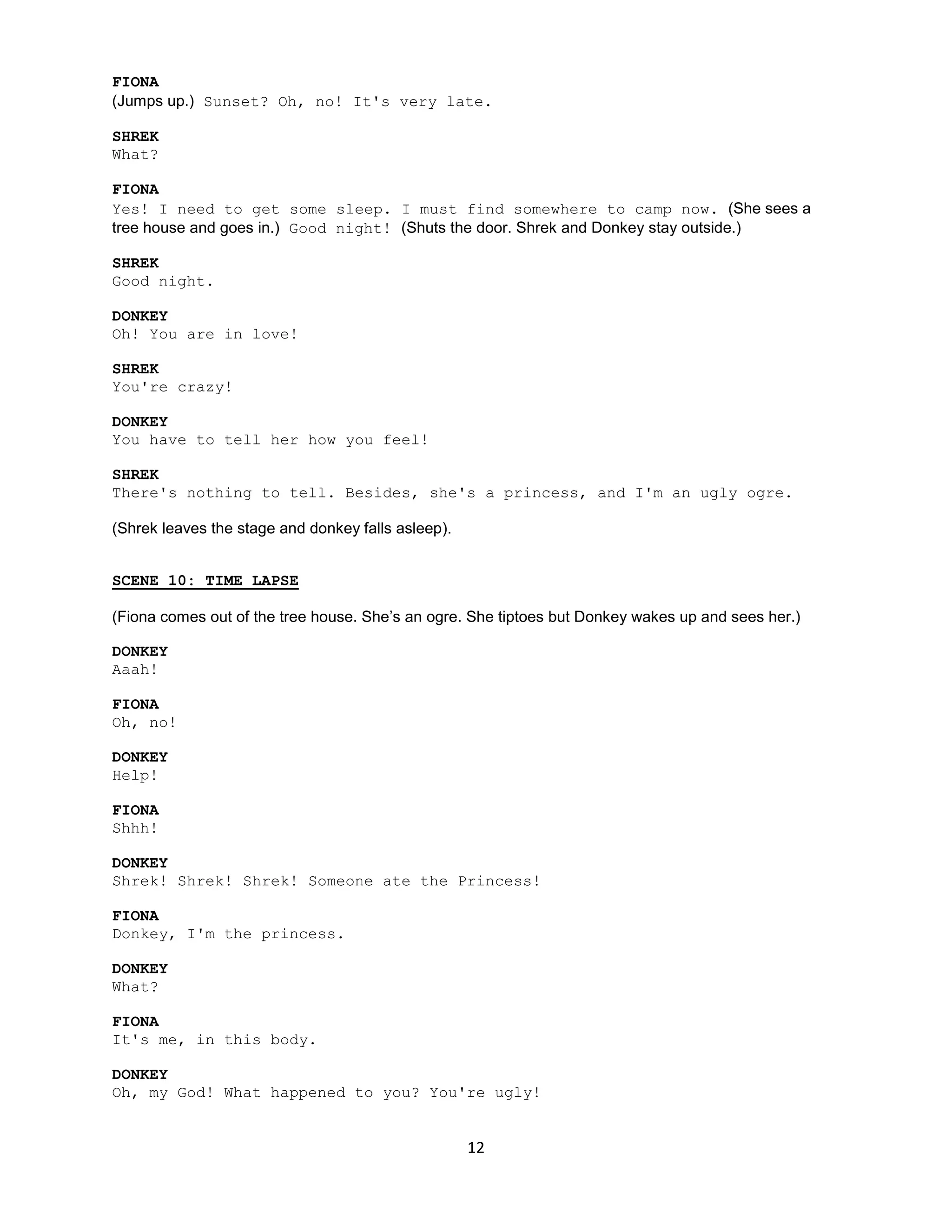 Shrek script[1] | DOCX | Fantasy | Genres
