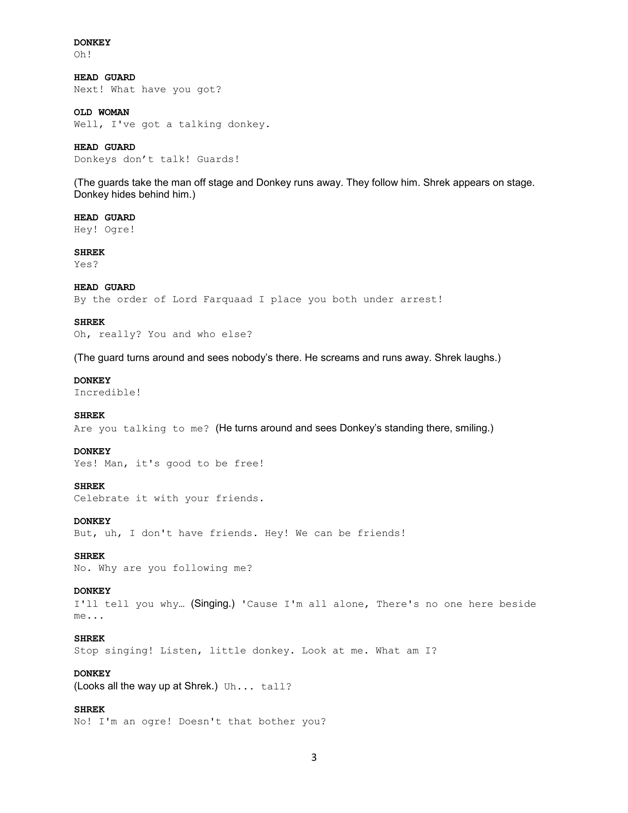 Shrek script[1] | DOCX | Fantasy | Genres