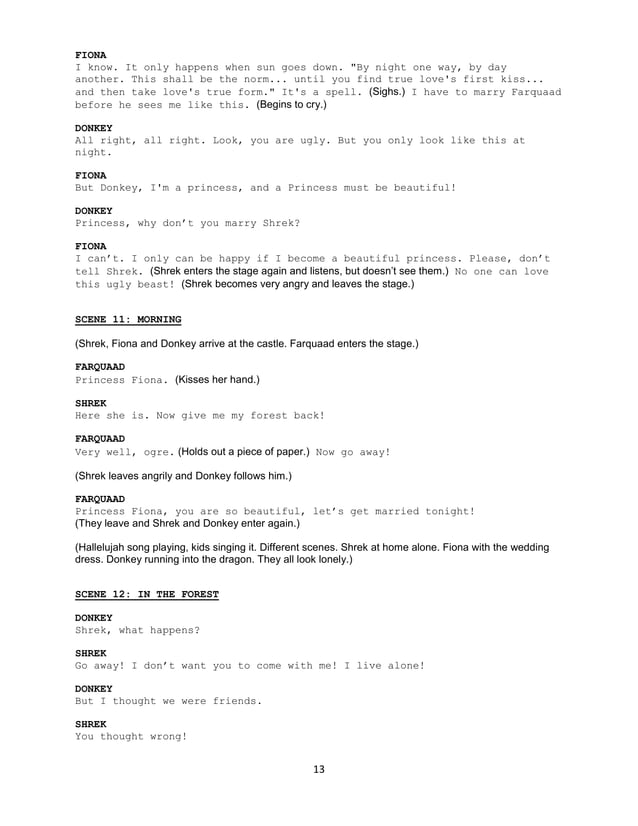 Shrek script[1] | DOCX | Fantasy | Genres