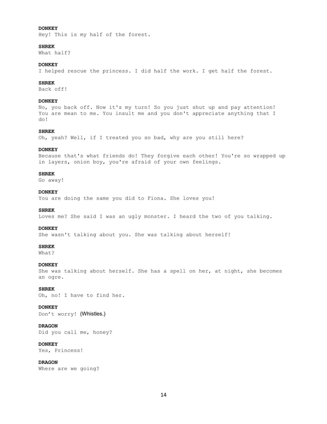 Shrek script[1] | PDF