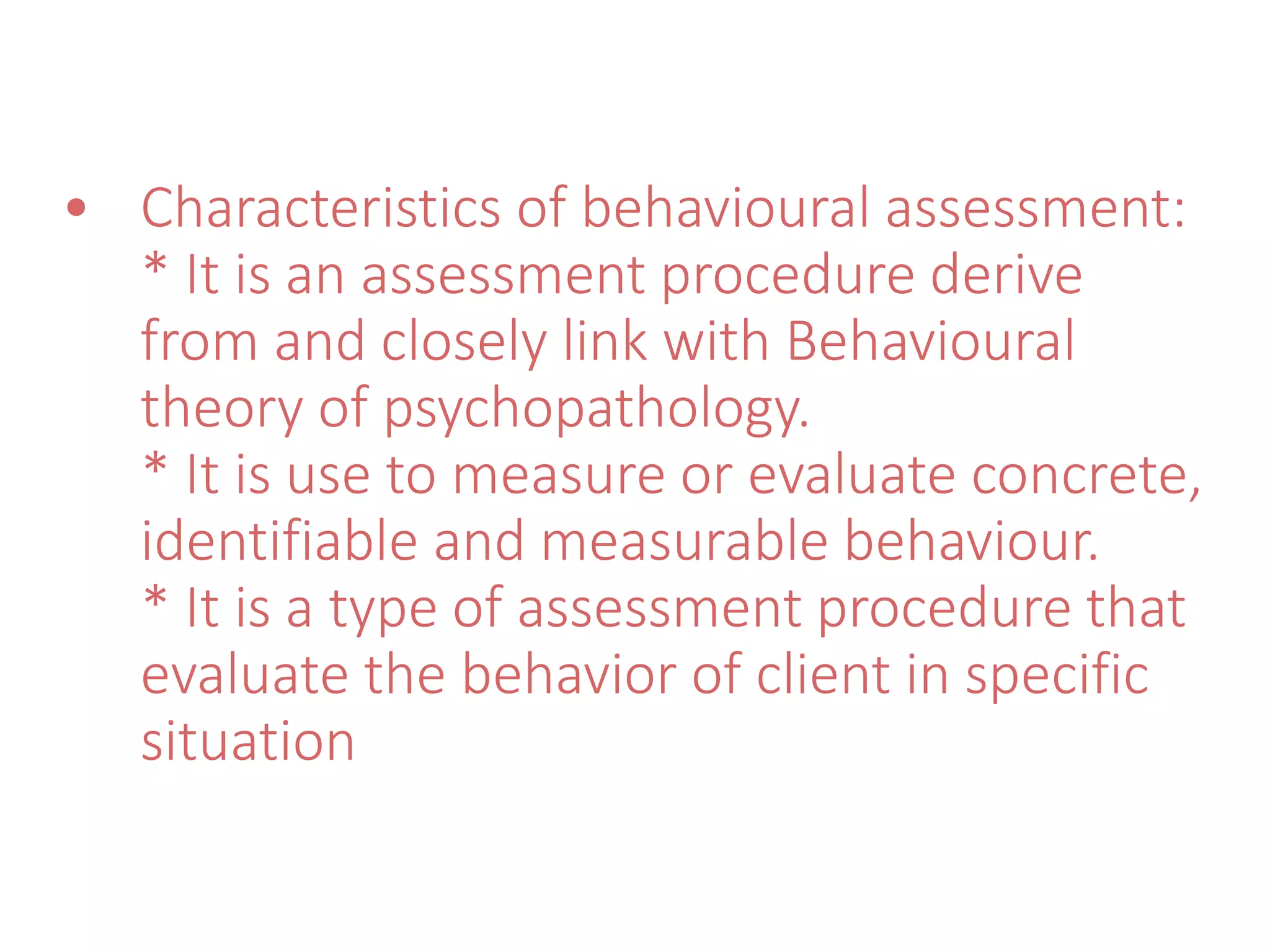 Behavioural assessment | PPTX