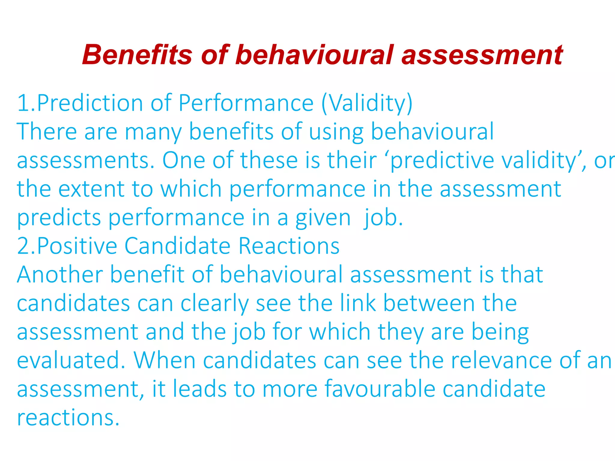 Behavioural assessment | PPTX