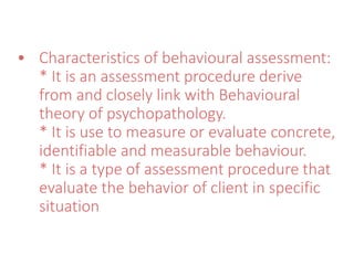 Behavioural assessment | PPTX