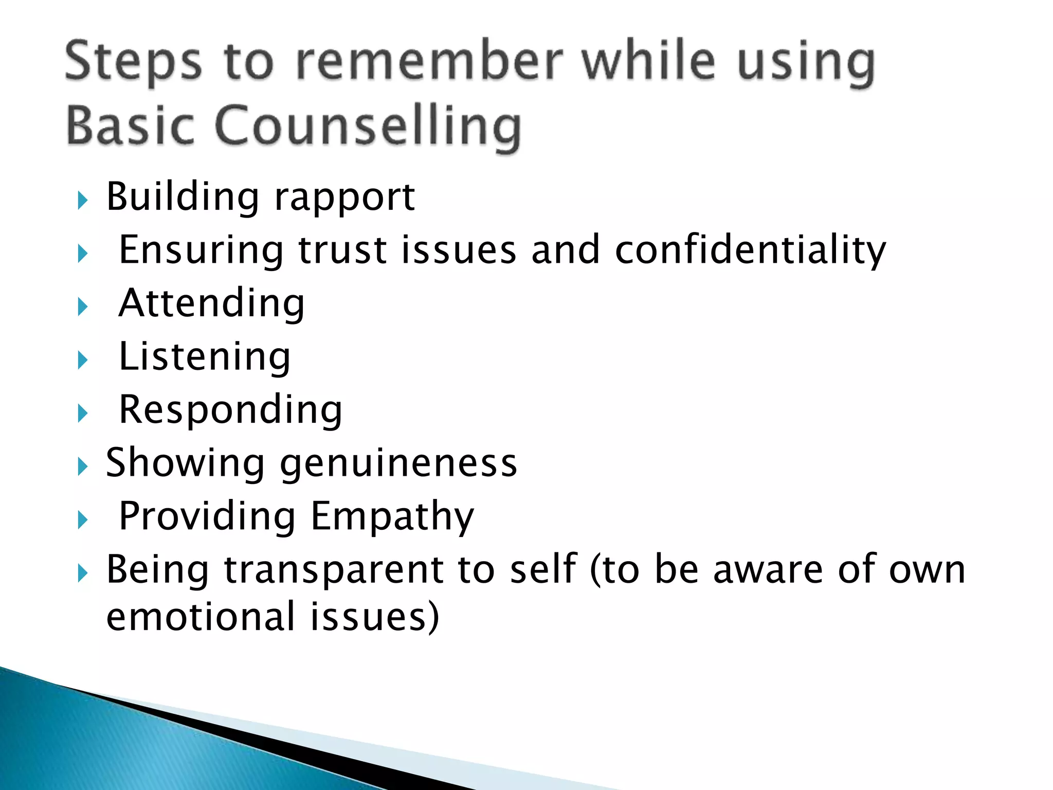 Basic Counseling skills | PPTX