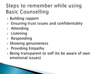Basic Counseling skills | PPTX