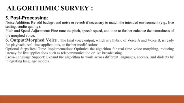 Ppt on voice morphing:two identities in one voice | PDF | Digital Audio ...