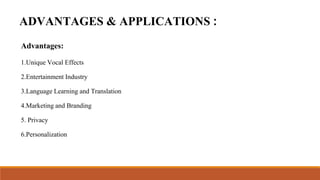 Ppt on voice morphing:two identities in one voice | PDF | Digital Audio | Computer Software and ...