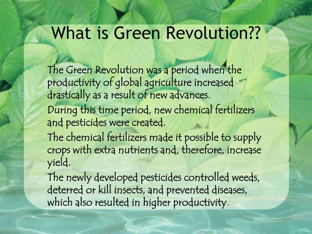 ppt green revolution | PPTX | Agriculture | Industries