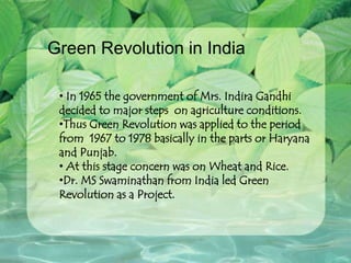 ppt green revolution | PPTX