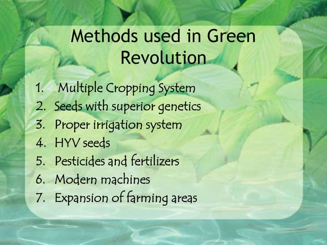 ppt green revolution | PPTX | Agriculture | Industries