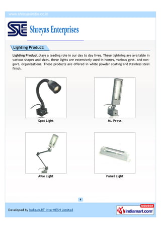 Shreyas Enterprises, Kolhapur, Hand Lamp | PDF