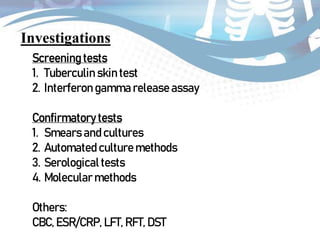 Tuberculosis diagnosis and investigations.pptx