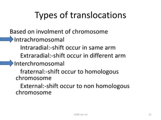 Structural chromosome aberrations | PPTX
