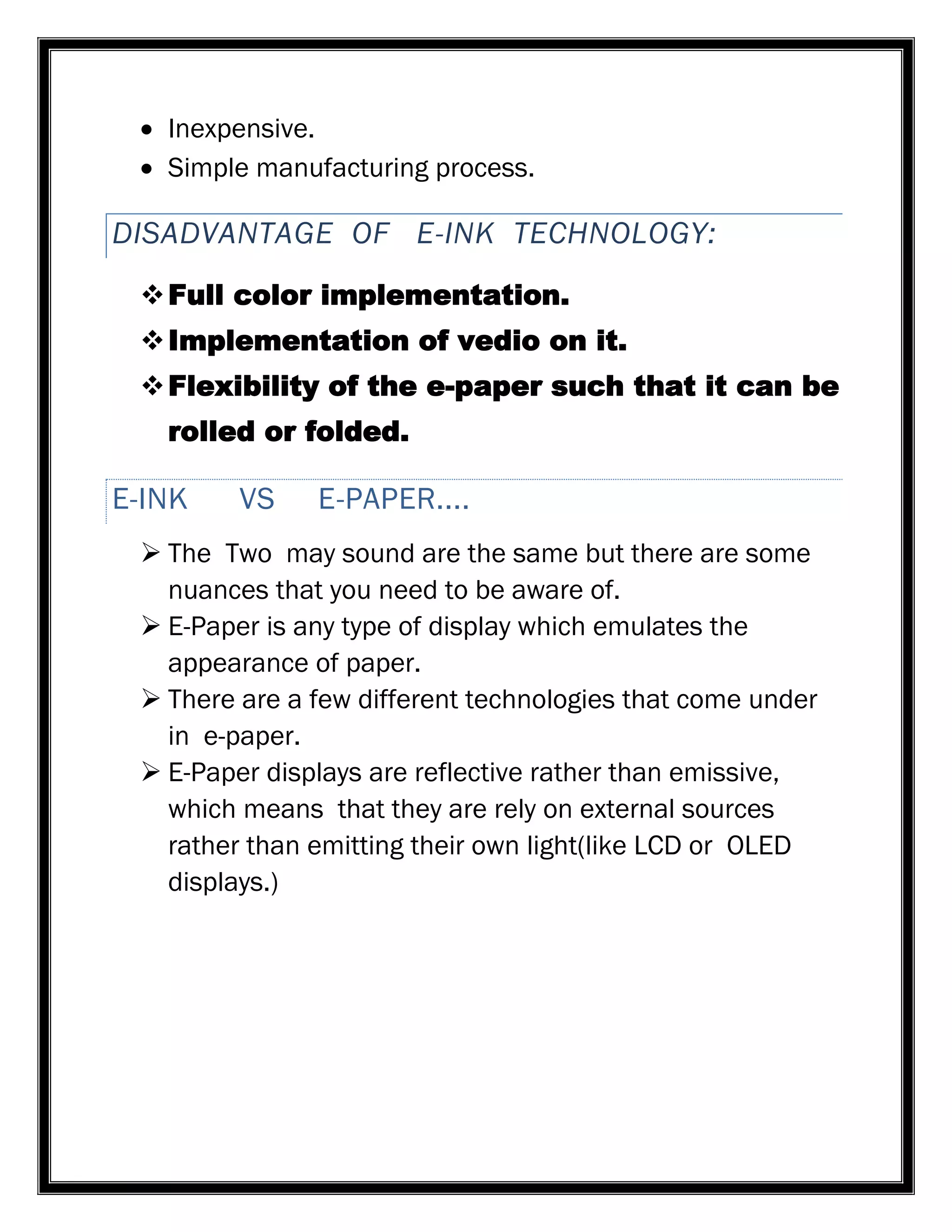 Electronic Ink Technology | PDF