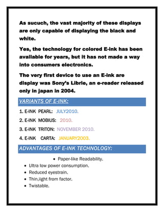 Electronic Ink Technology | PDF
