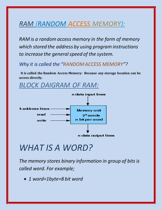 RAM (RANDOM ACCESS MEMORY) | PDF