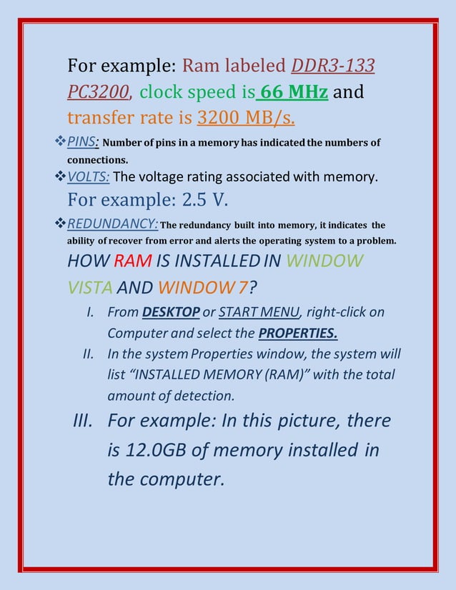 RAM (RANDOM ACCESS MEMORY) | PDF
