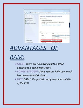 RAM (RANDOM ACCESS MEMORY) | PDF