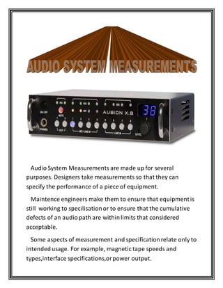 Audio System Measurements | DOCX | Digital Audio | Computer Software ...