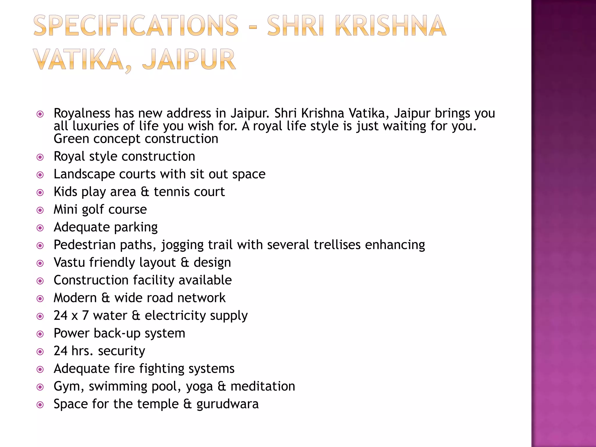 Shri Krishna Vatika Plots,Residential Plots In Jaipur | PPT