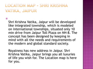 Shri Krishna Vatika Plots,Residential Plots In Jaipur | PPT