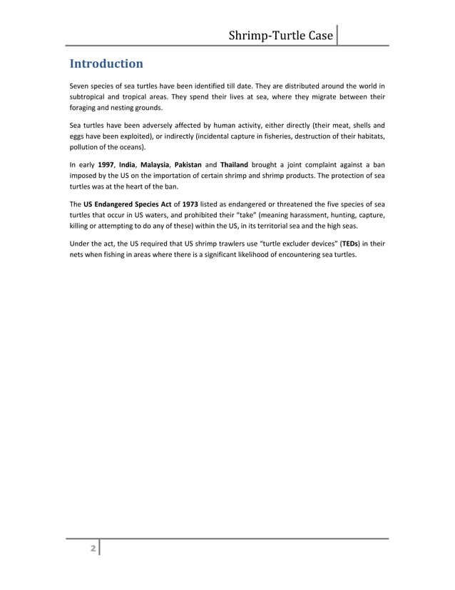 Shrimp turtle case at WTO | PDF | Zoos & Aquariums | Attractions