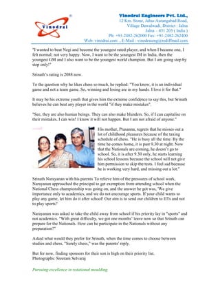 Shrinath a young chess champion | PDF