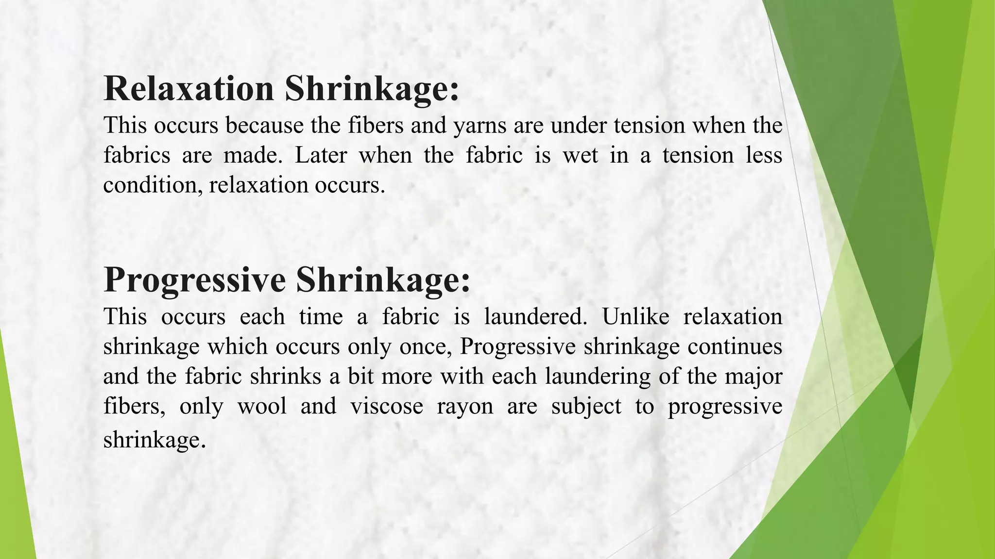 Fabric Shrinkage In Textile Fabric Insustry | PDF