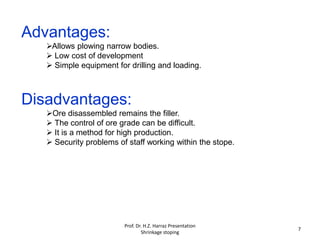 Shrinkage and Vertical Crater Retreat Stoping | PDF