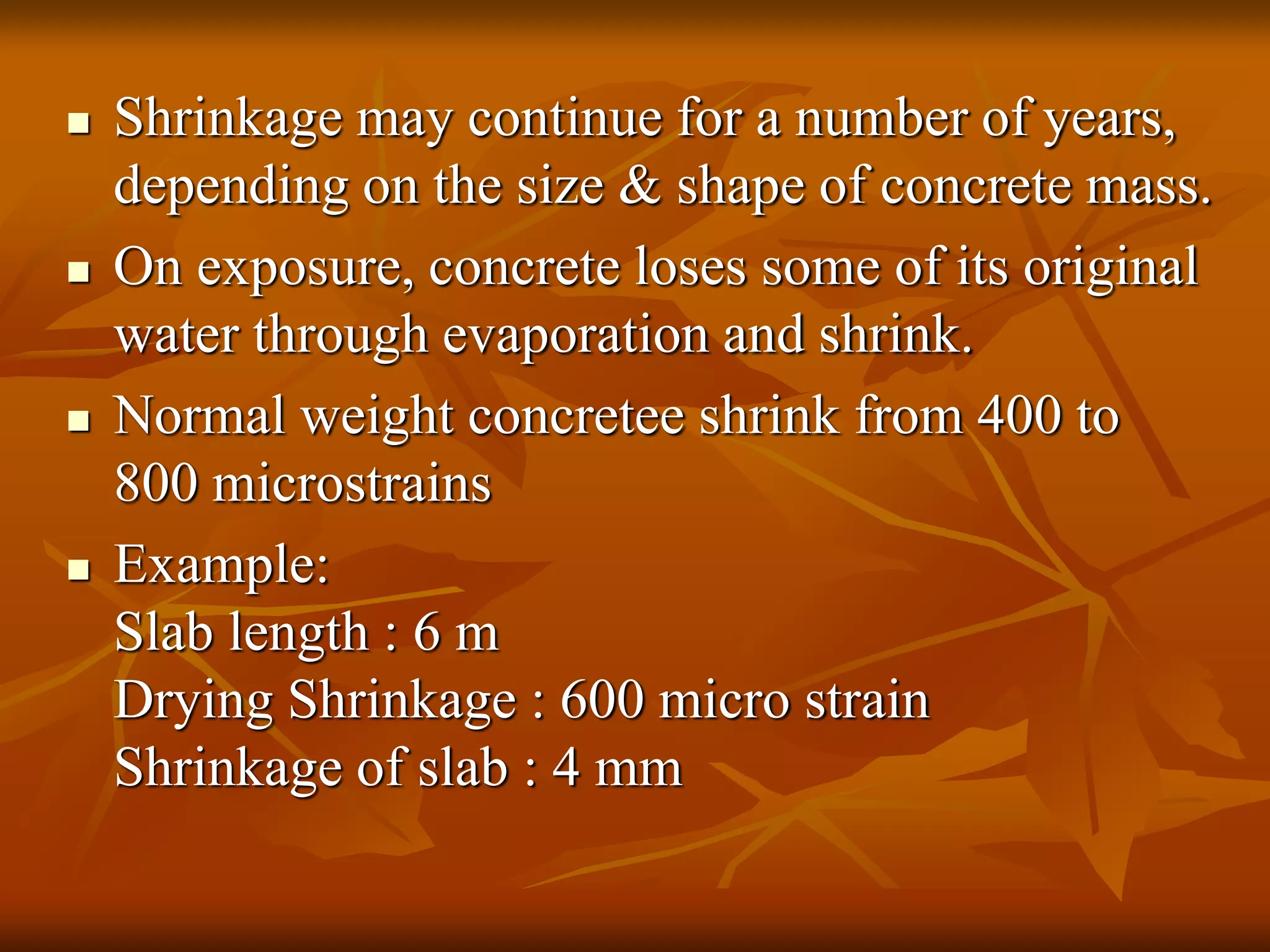 Shrinkage and creep | PDF