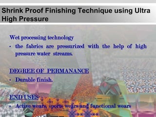 Shrinkage finishing for cellulosic fabrics | PPTX