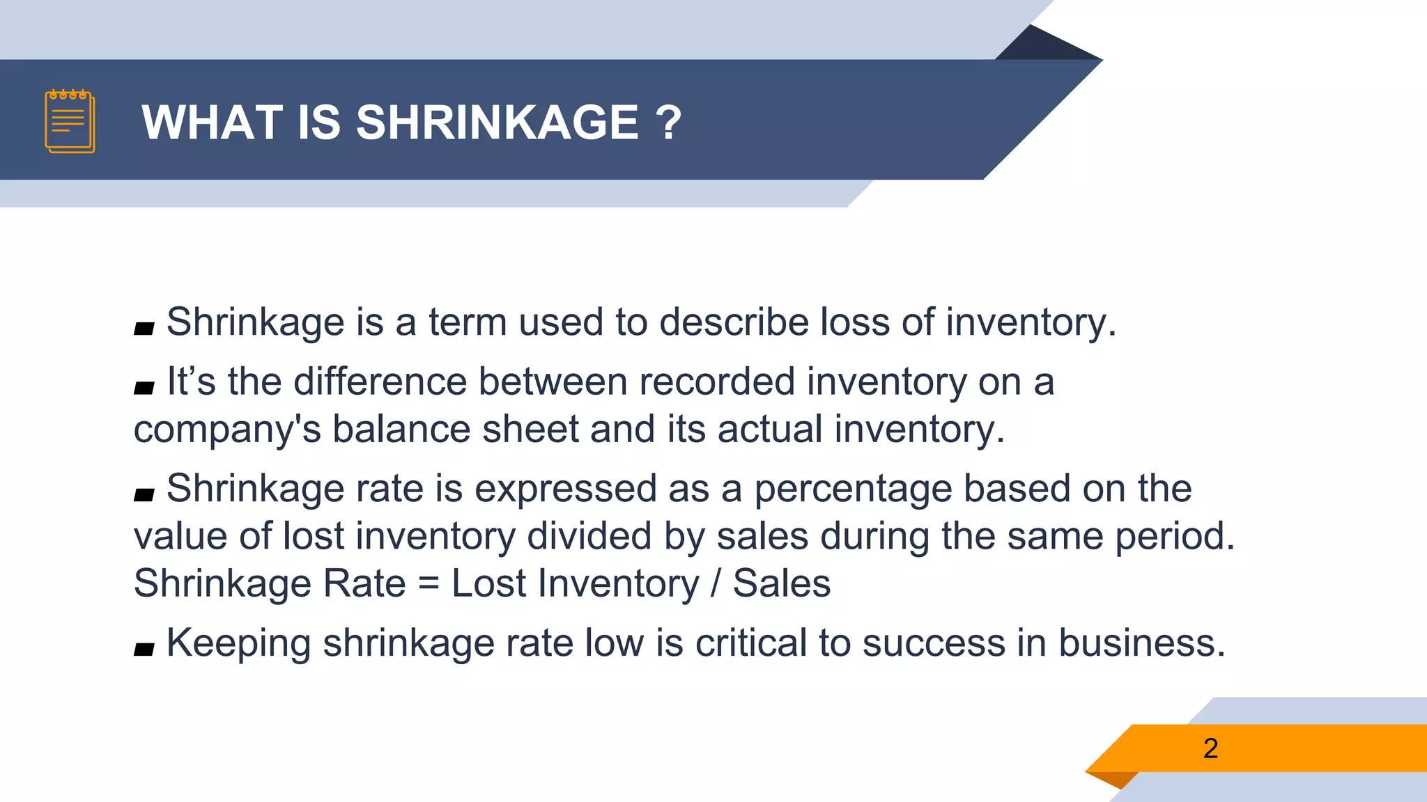 Shrinkage in retail stores | PPTX