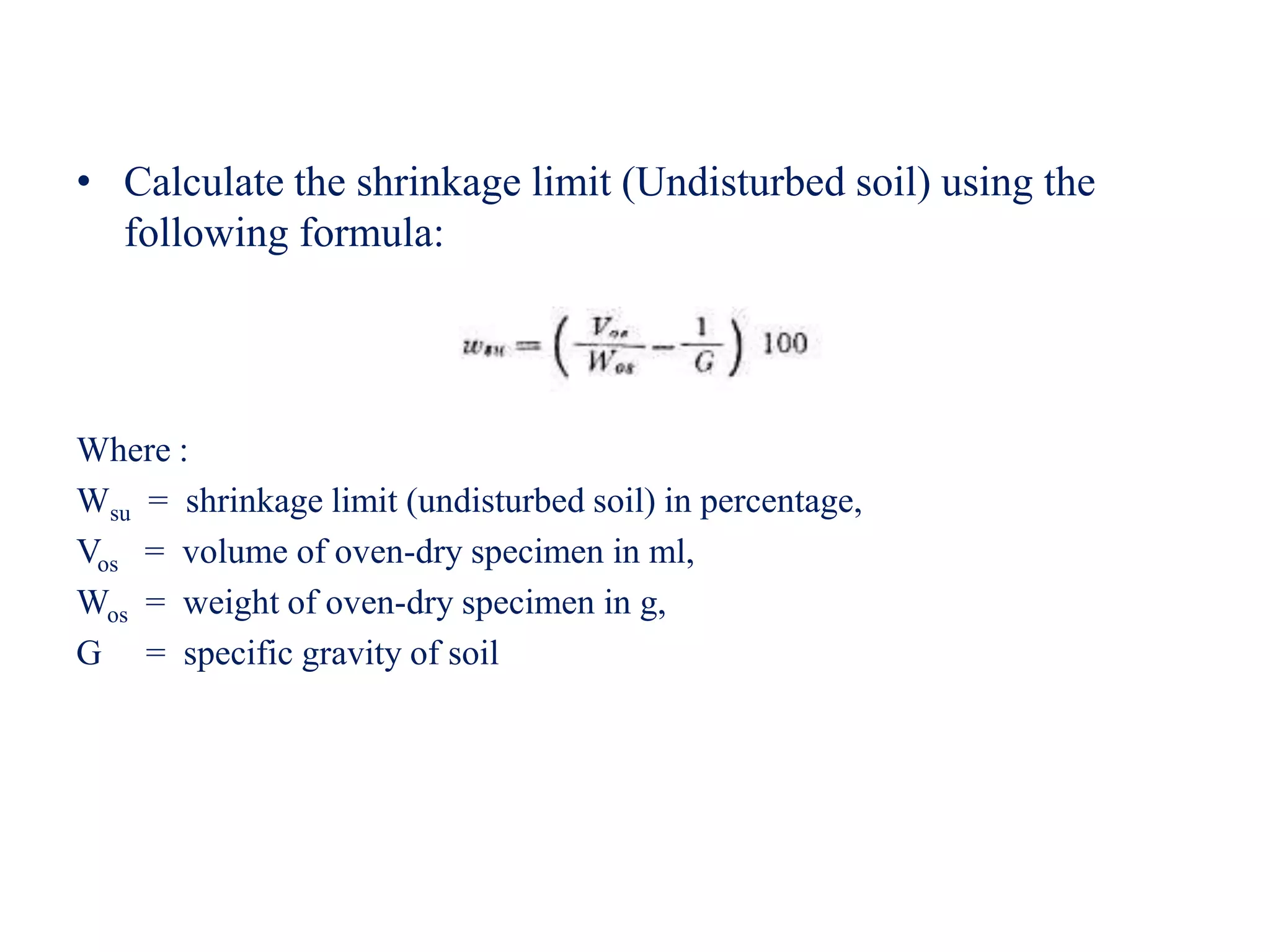 Shrinkage Limit Test | PPT | Geology | Science