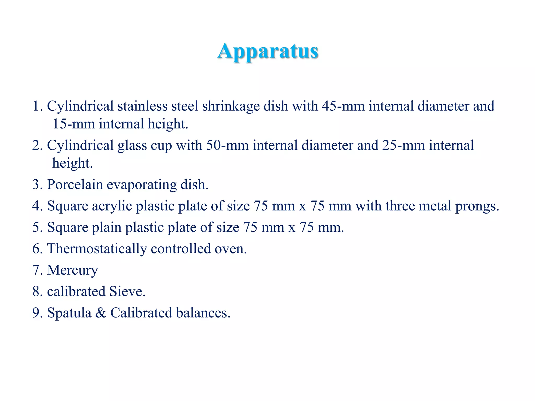 Shrinkage Limit Test | PPT