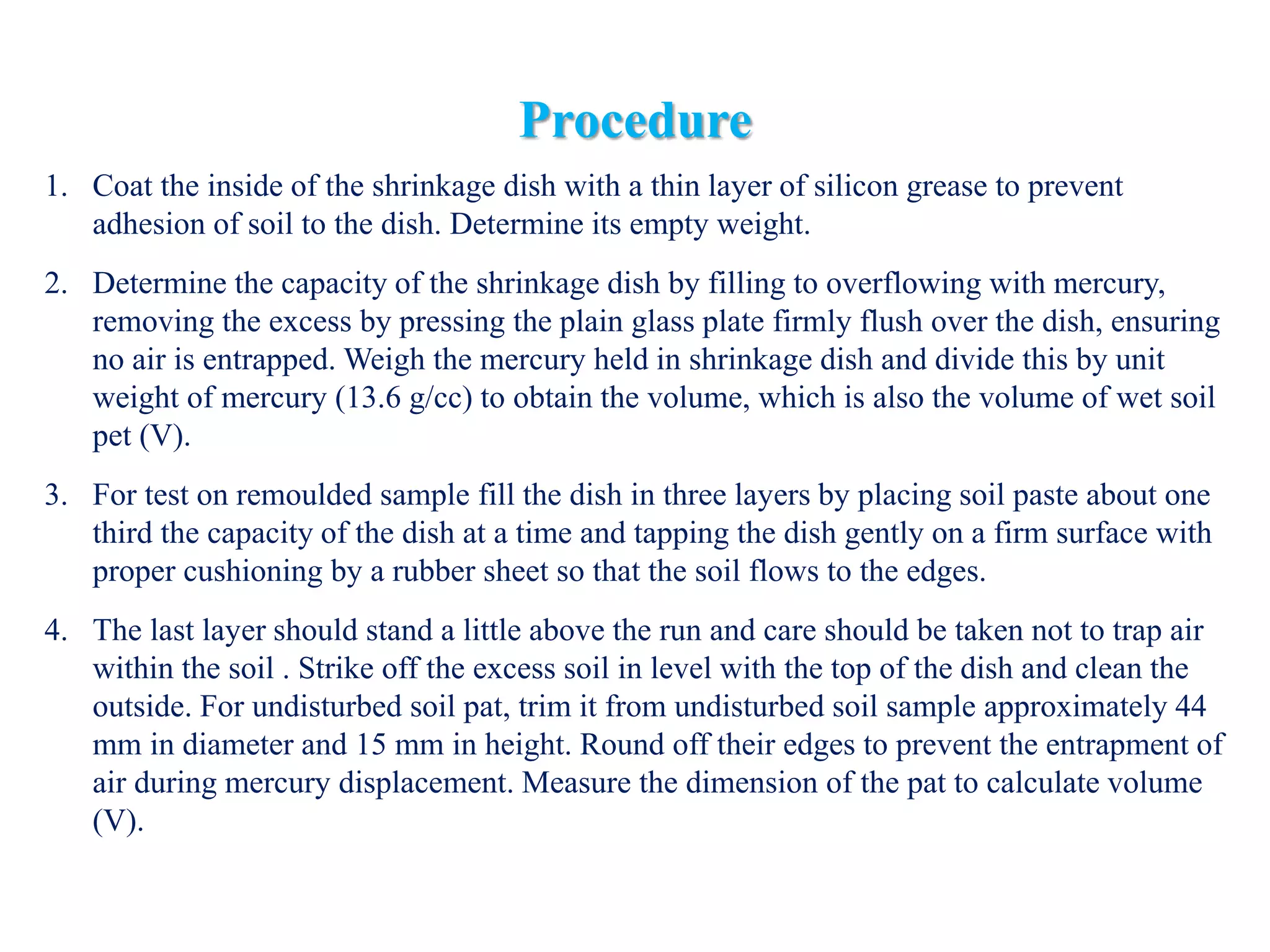 Shrinkage Limit Test | PPT