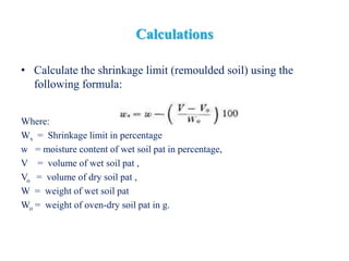 Shrinkage Limit Test | PPT