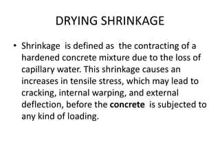 Shrinkage of concrete | PPTX