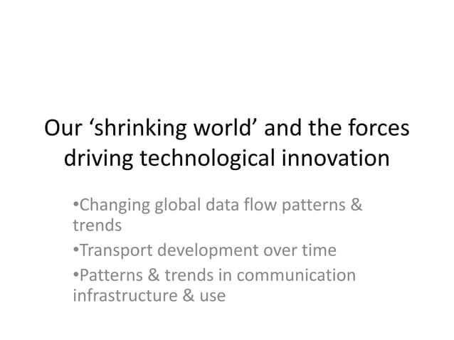 Shrinking world | PPTX | Economy | Business and Finance