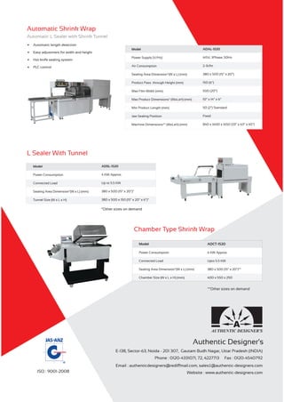 Shrink Wrap Machines | PDF